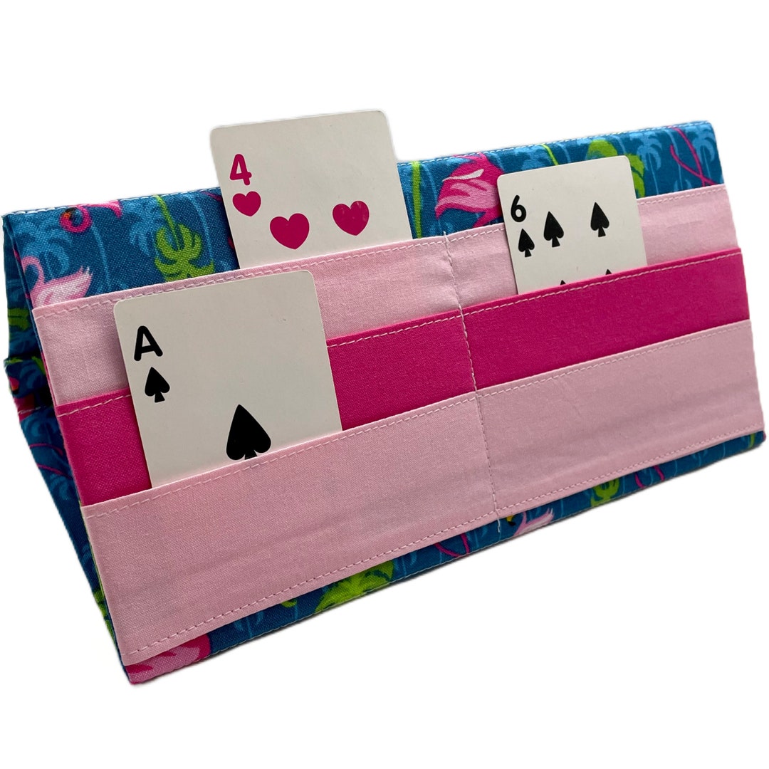 Flamingos Palm Tree Folding Card Holder, Tropical Bingo Pull Tab Holder ...