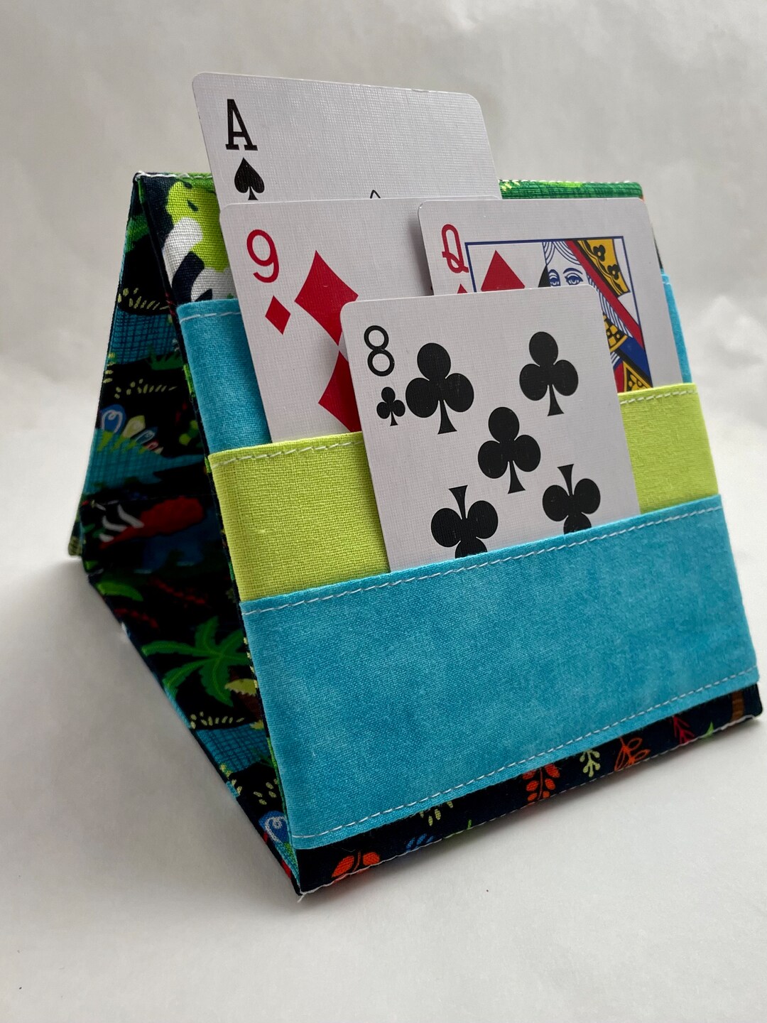 Half Width Dinosaurs Print Folding Playing Card Holder, Half Width ...
