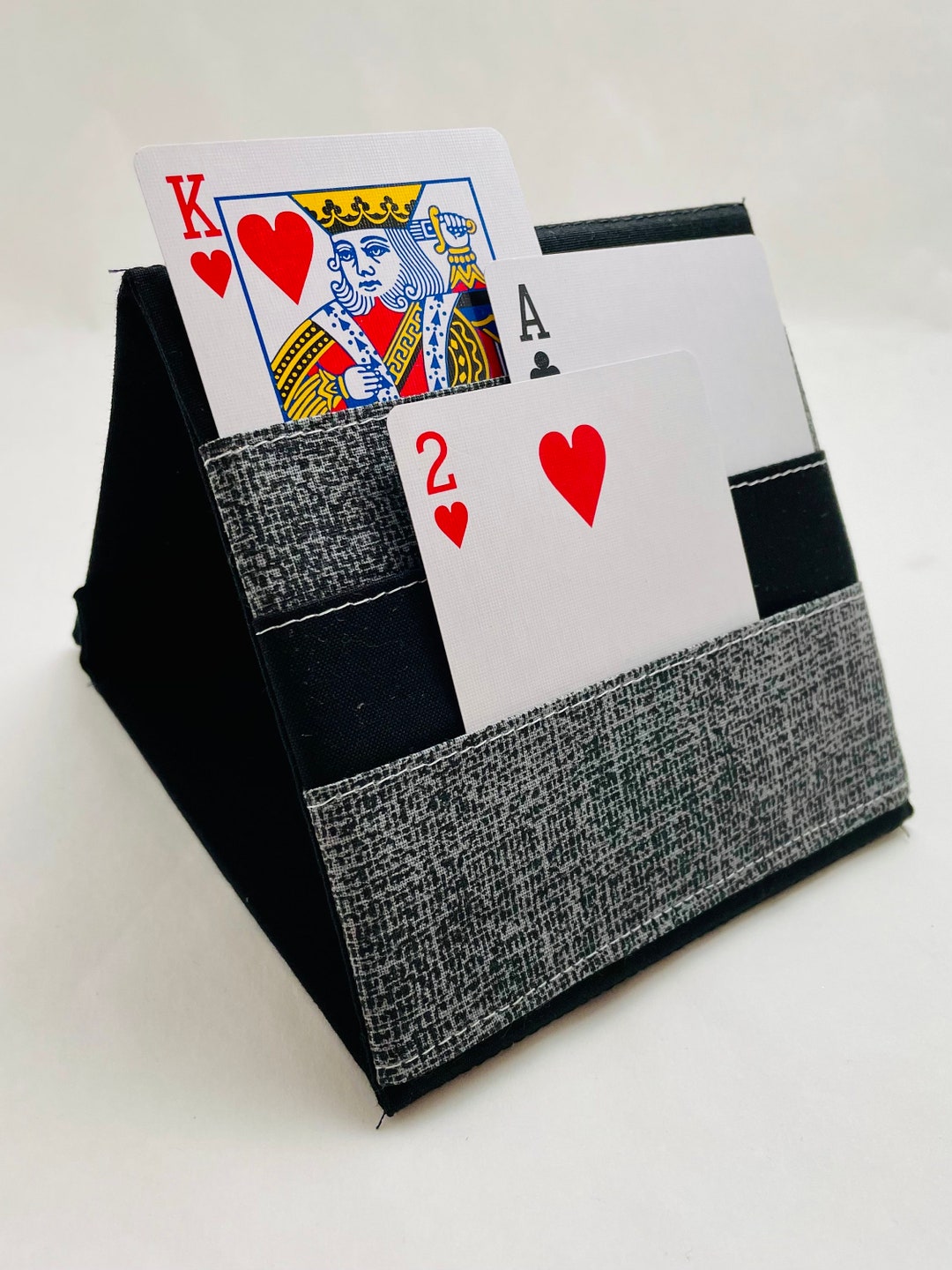 Half Width Solid Black With Gray Bingo Pull Tab Holder, Half Size ...