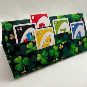 Clover Print Bingo Pull Tab Holder, Shamrock Print Playing Card Holder ...