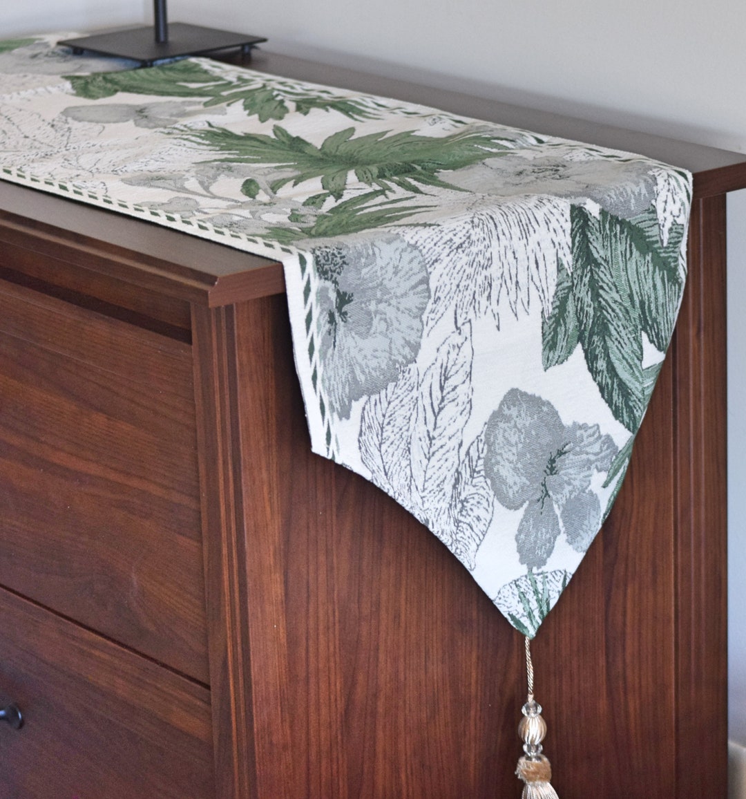 Green Leaves Table Runner | Dining Table Runner Tablecloth | Decorative ...