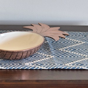 Blue Table Runner Dining Table Runner Tablecloth Cotton Fringe Table ...