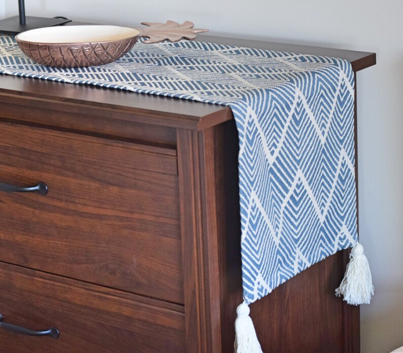 Blue Table Runner Dining Table Runner Tablecloth Cotton - Etsy Canada