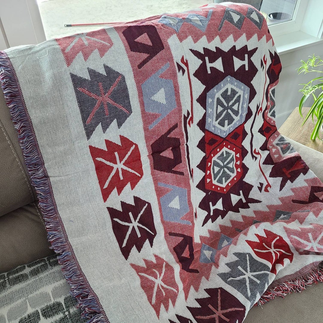 Coperta Red Throw / Coperta in misto cotone / Coperta Boho - Etsy Italia