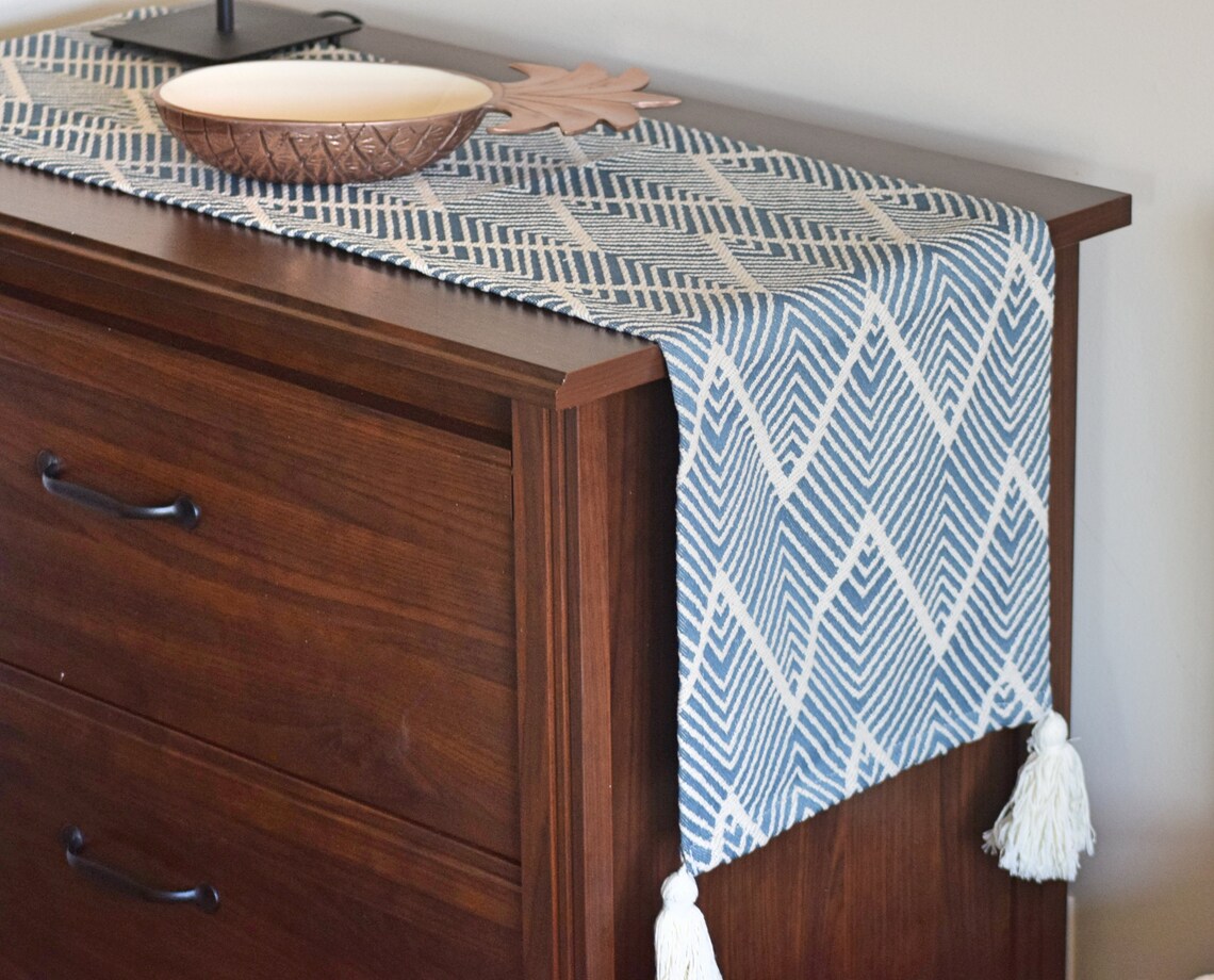 Blue Table Runner Dining Table Runner Tablecloth Cotton - Etsy Canada