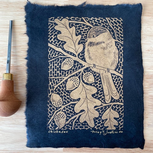 Birds Linocut | Etsy