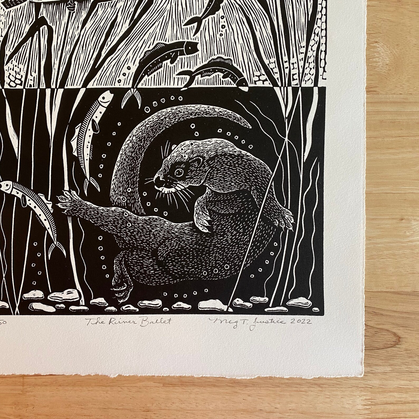 The River Ballet Linocut in Blackotter Linocutkingfisher - Etsy