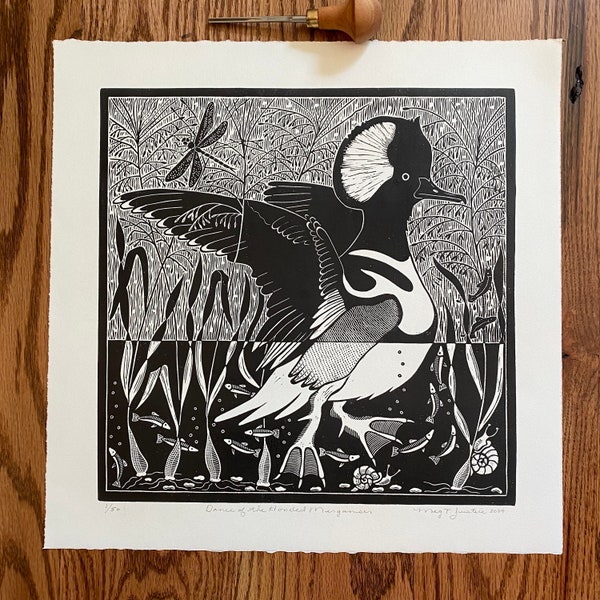 Bird Linocut - Etsy