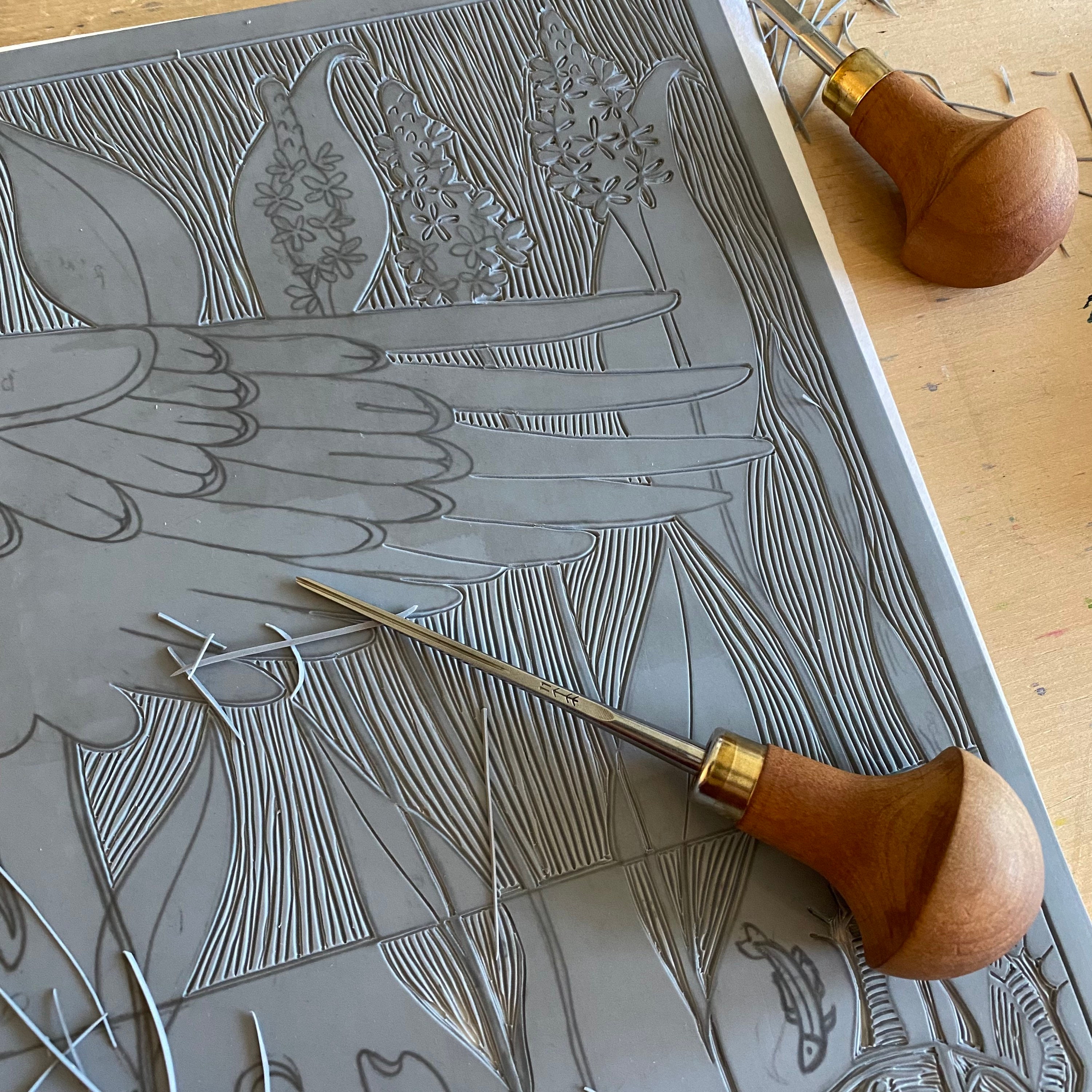 Osprey Linocut in Blue,water Bird Linoprint,bird Art,raptor Art,bird ...