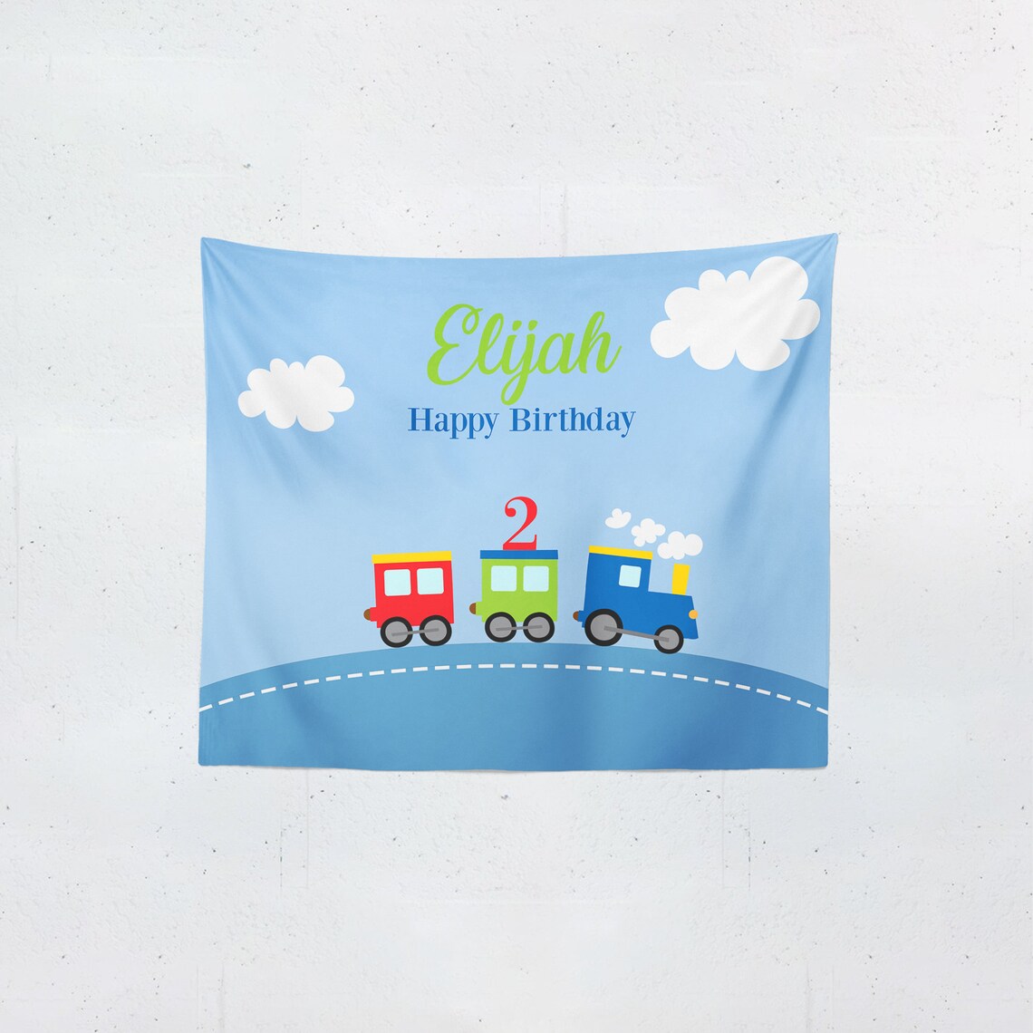 Train Child's Birthday Photo Booth Backdrop - Etsy