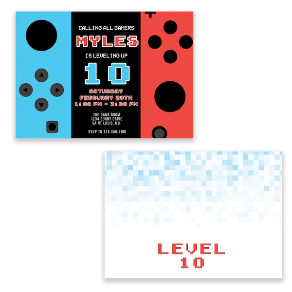 Nintendo Switch Invitation - Etsy