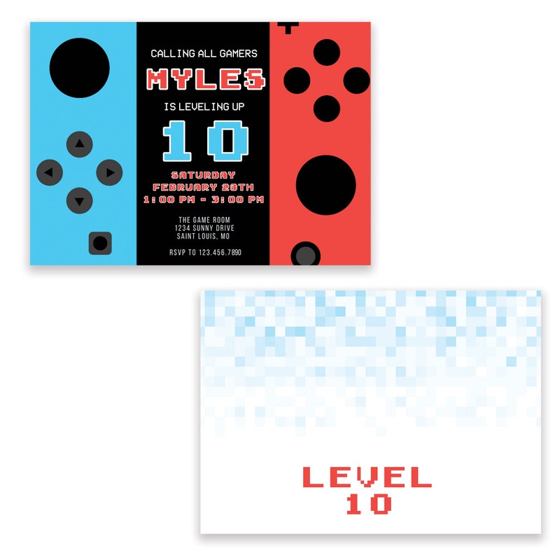 Nintendo Invitation - Etsy