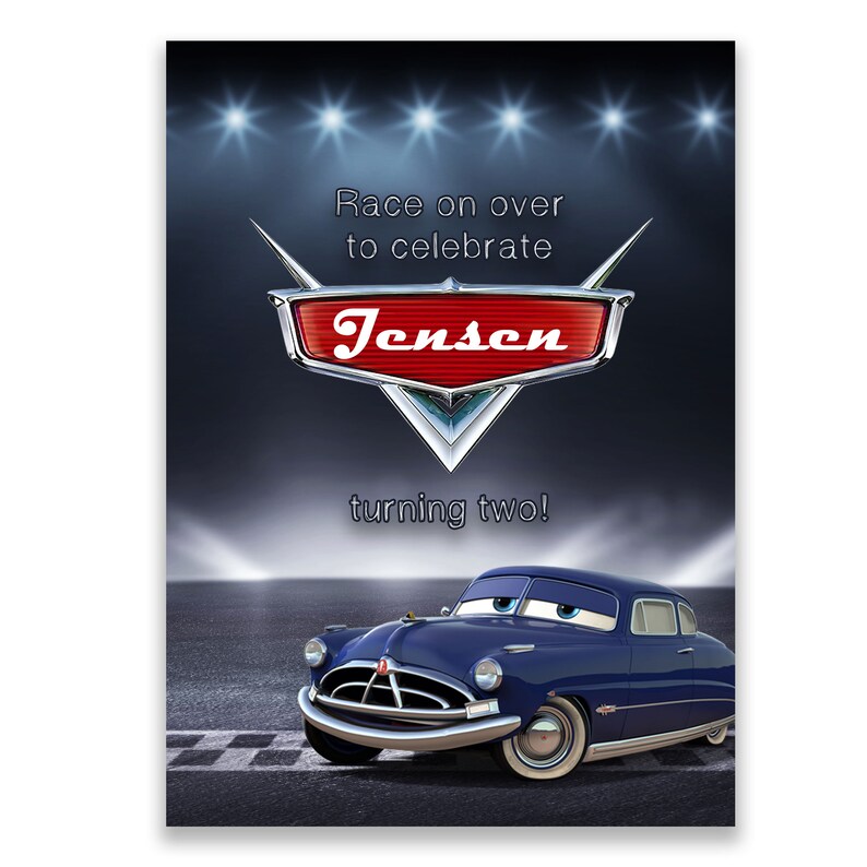 Cars Invitation, Two Fast, Birthday Party Invitation, Digital Download ...