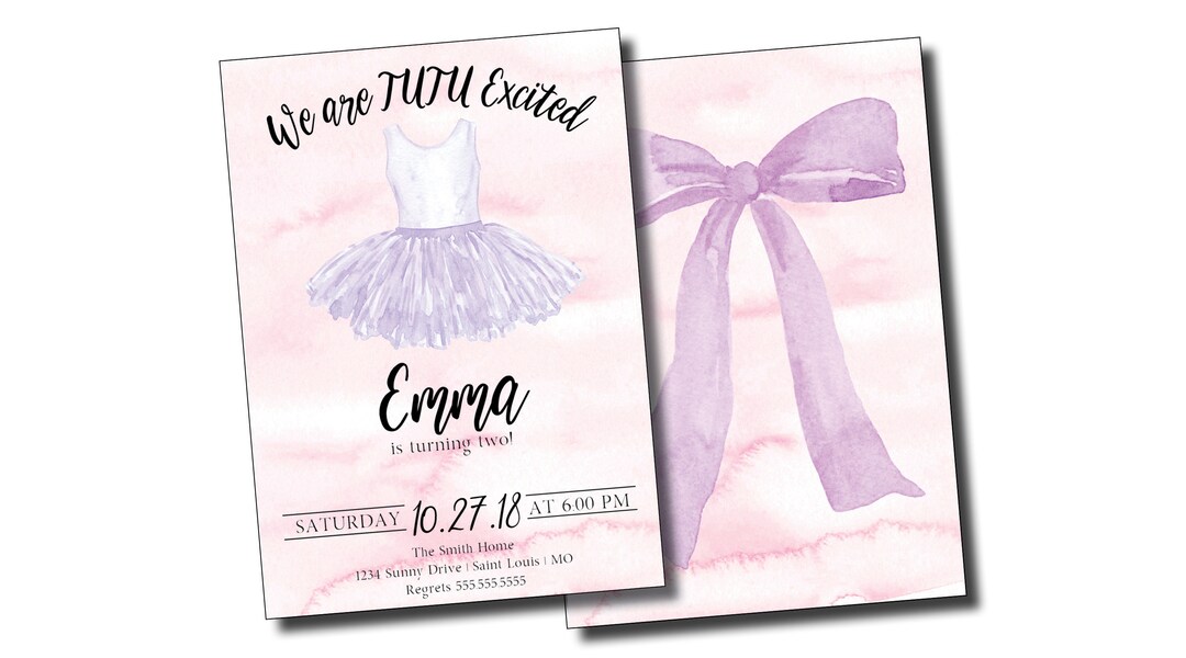 Tutu | Birthday Party Invitation | Personalized - Etsy