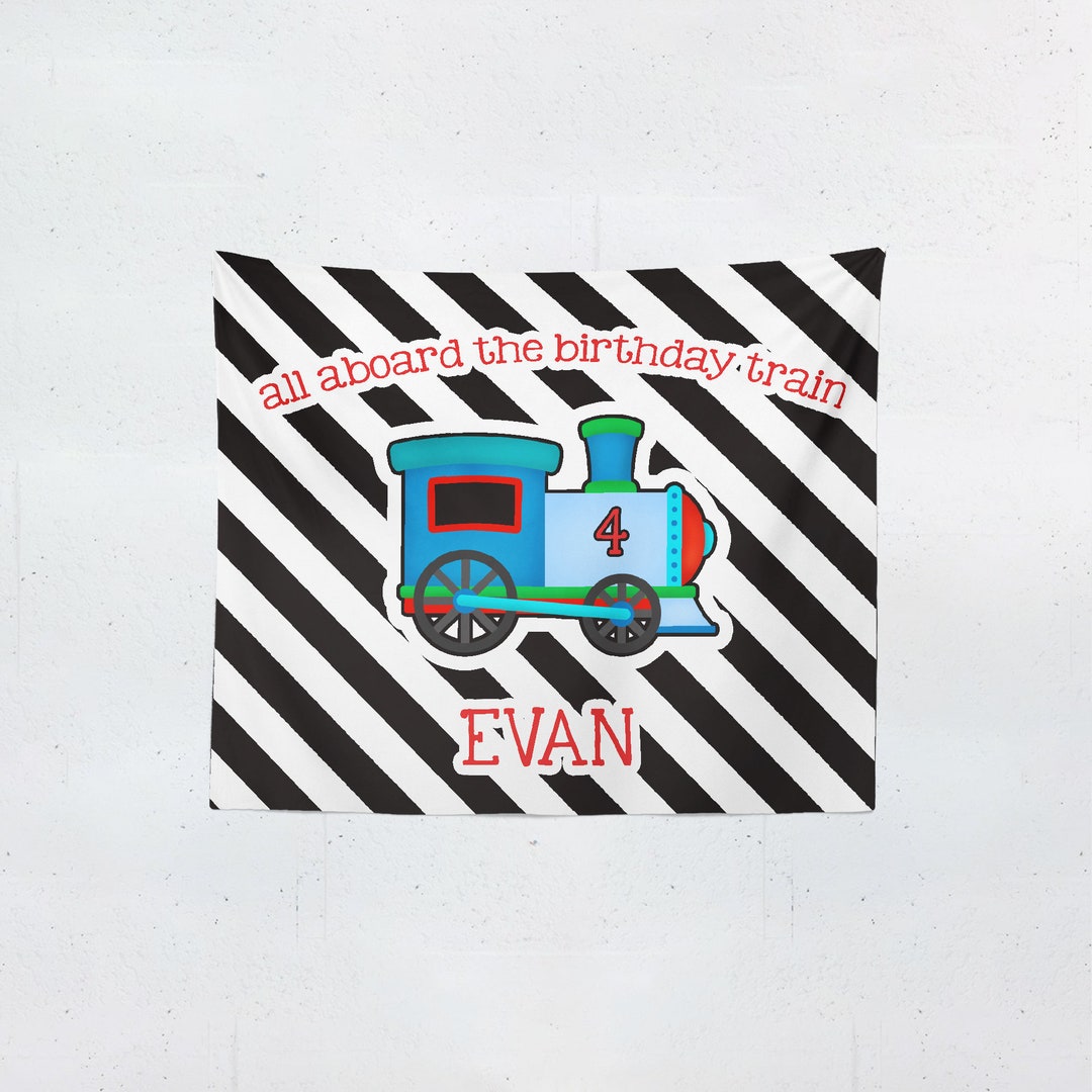 All Aboard the Birthday Train | Tapestry | Background | Personalized ...