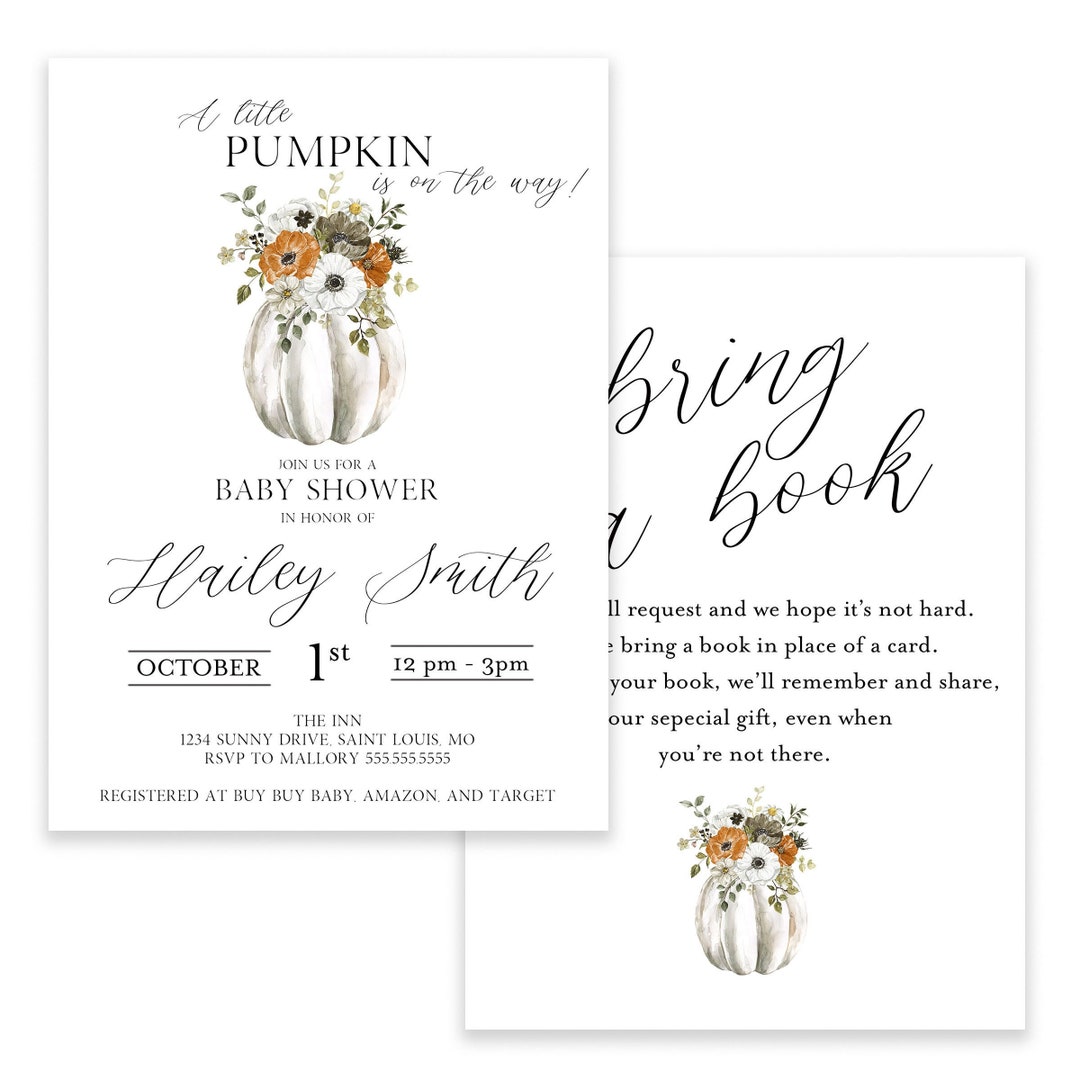 A Little Pumpkin | Baby Shower Invitation | Template for Instant ...