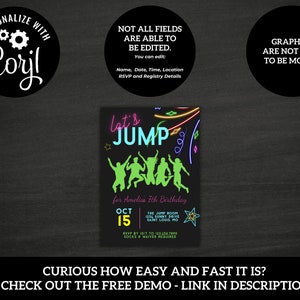 Let's Jump, Kids Birthday Party Invitation, Instant Download - Etsy