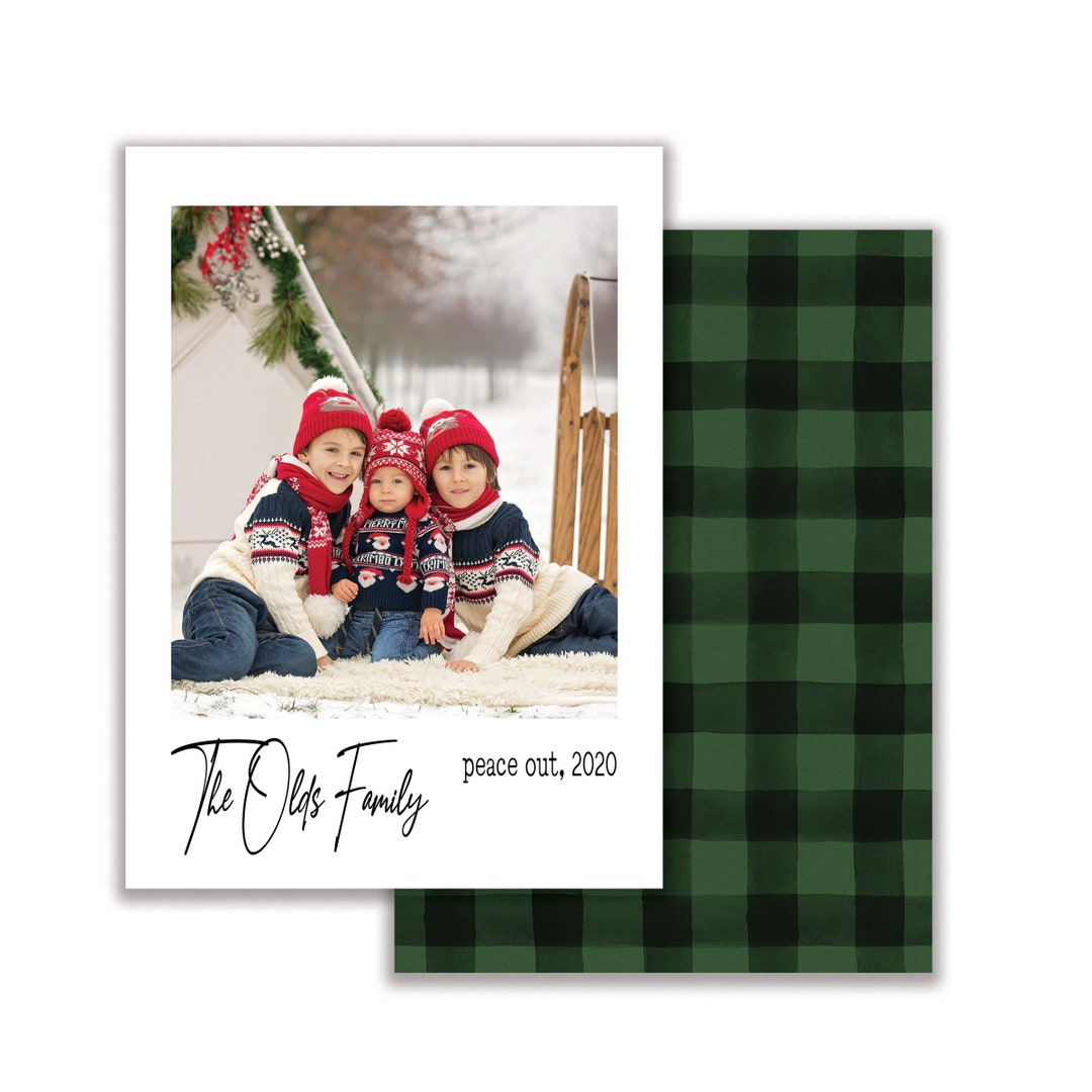 Peace Out 2020, Personalized Photo Christmas Card, Merry Christmas ...