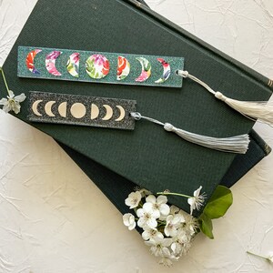 Moon Phases Glitter Bookmark - Etsy
