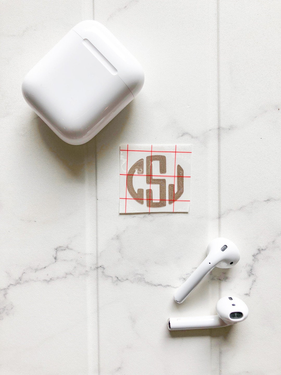 Custom Monogram Vinyl Decal for Wireless Headphone Case - Etsy