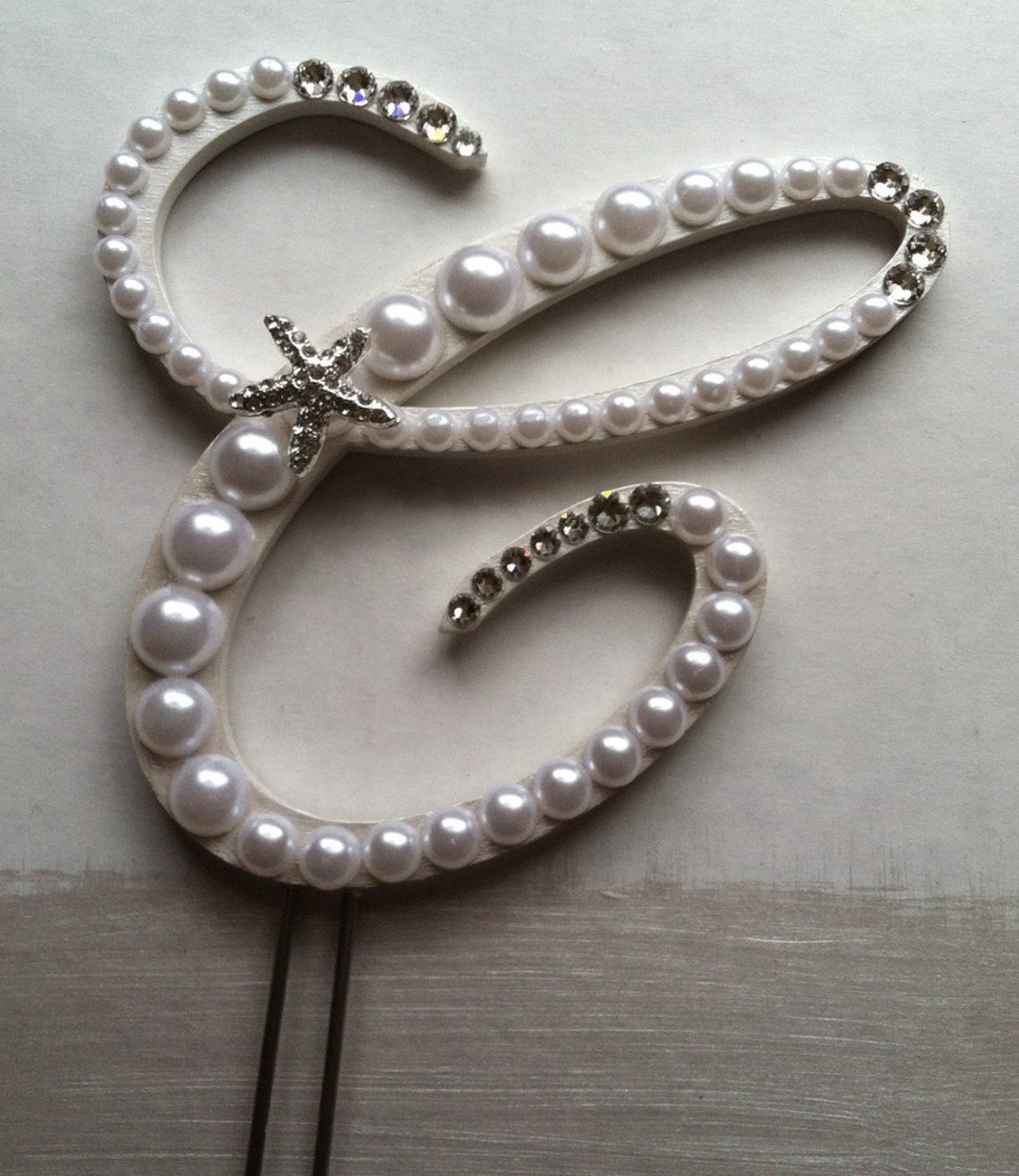 Wedding Cake Topper Pearl Cake Topper Swarovski Crystal Cake Topper ...