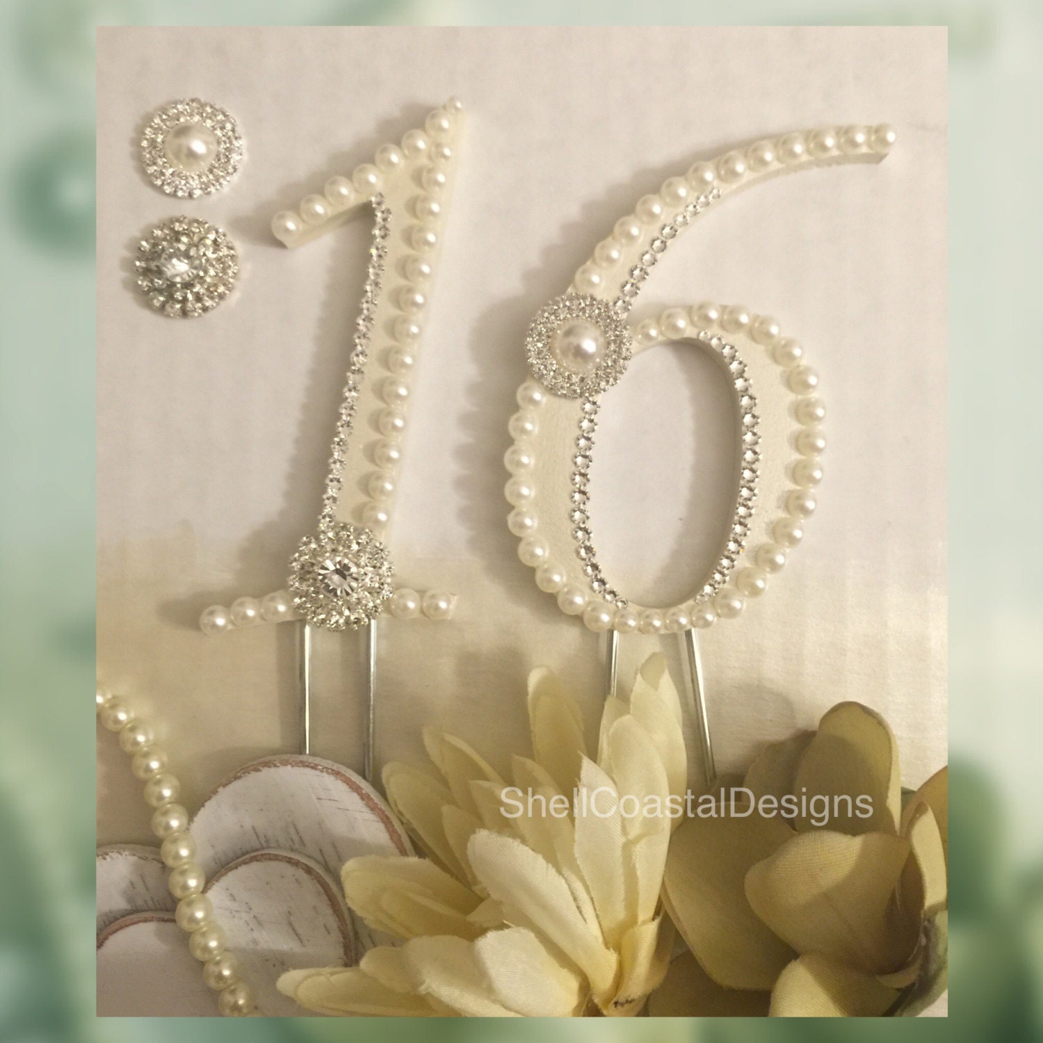 Sweet 16 Cake Topper Birthday Cake Topper Monogram Cake Topper | Etsy