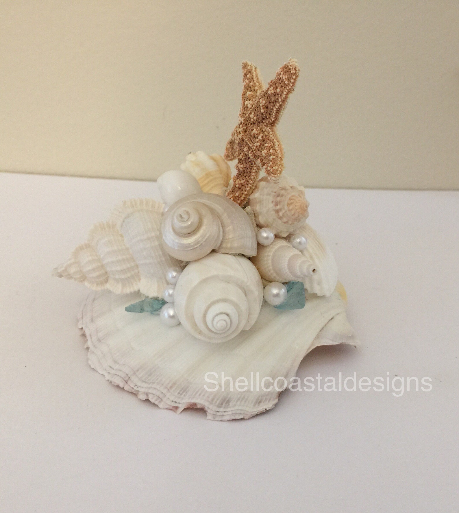 Shell Cake Topper Seashell Cake Topper Wedding Cake Topper Beach Cake ...