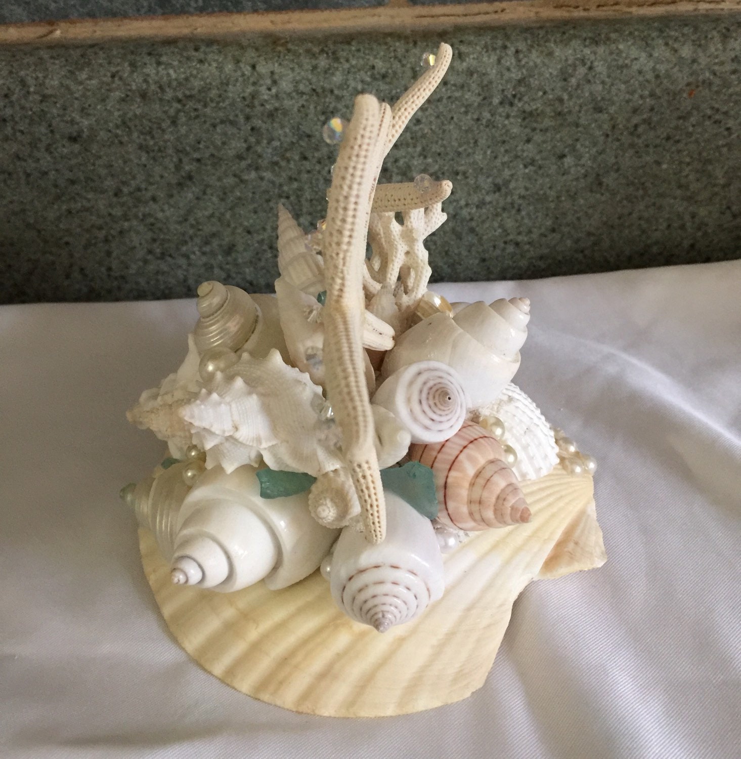 Shell Seashell Wedding Cake Topper With Seashells with 2 | Etsy