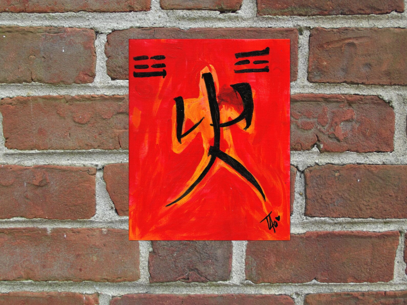Abstract Chinese Fire Painting, "firebender 02" Original Acrylic and ...
