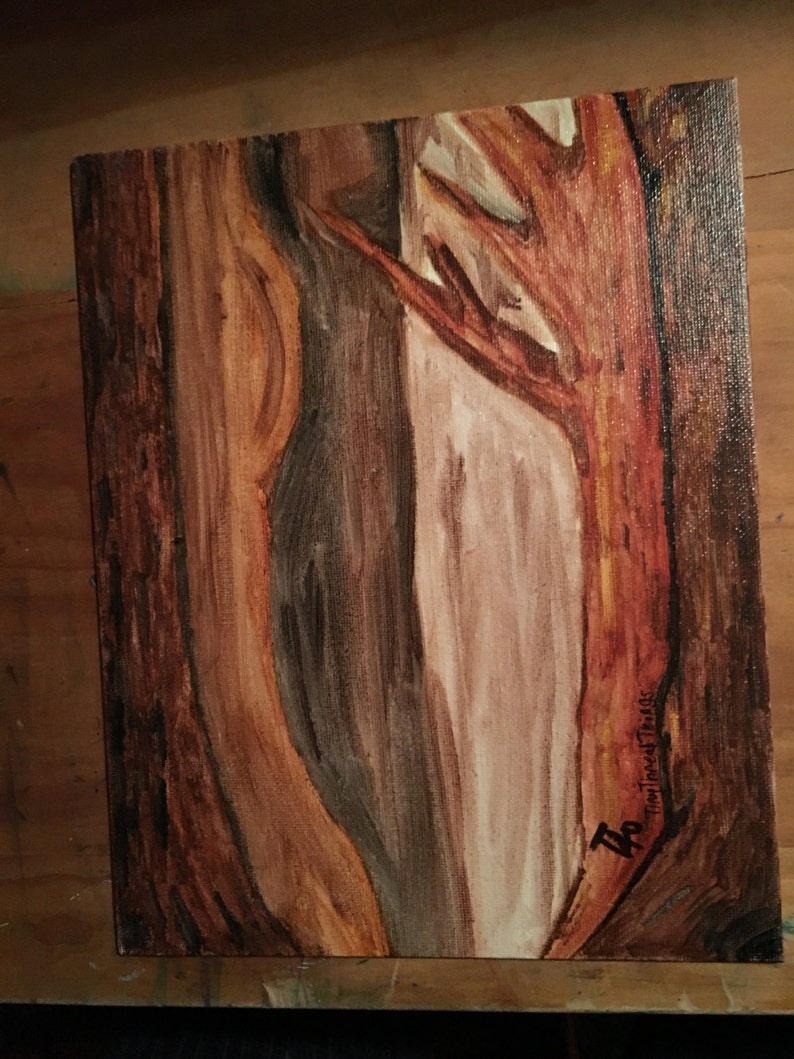 Abstract Forest of Redwood Trees, Original Watercolor Painting, 8 × 10 ...