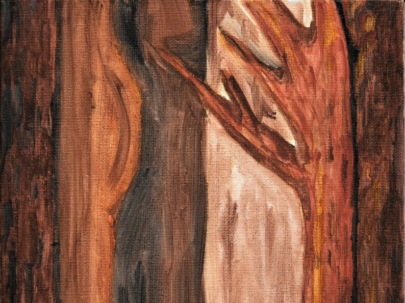 Abstract Forest of Redwood Trees, Original Watercolor Painting, 8 × 10 ...