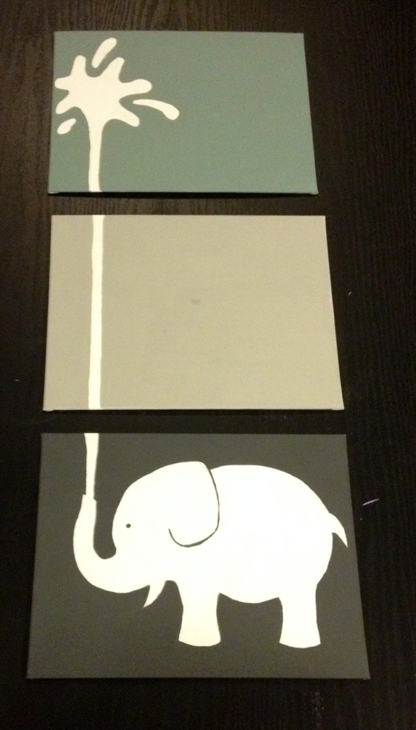 Three Piece Elephant Painting - Etsy Canada