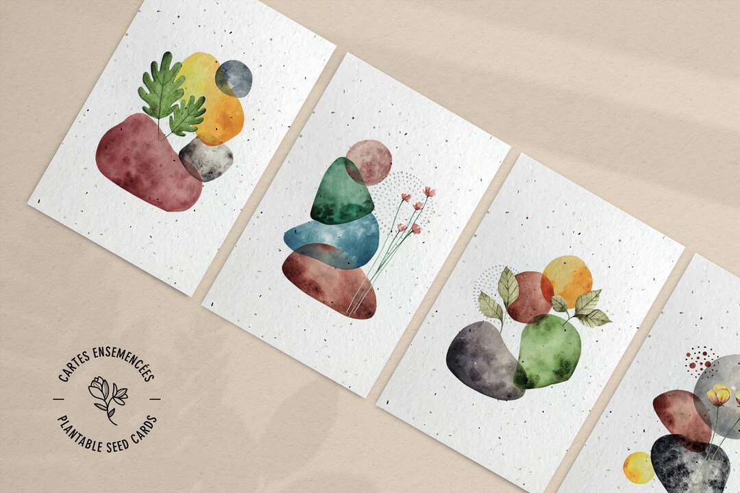 Set de 4 tarjetas pequeñas para sembrar Tarjetas regalo para diferentes ...