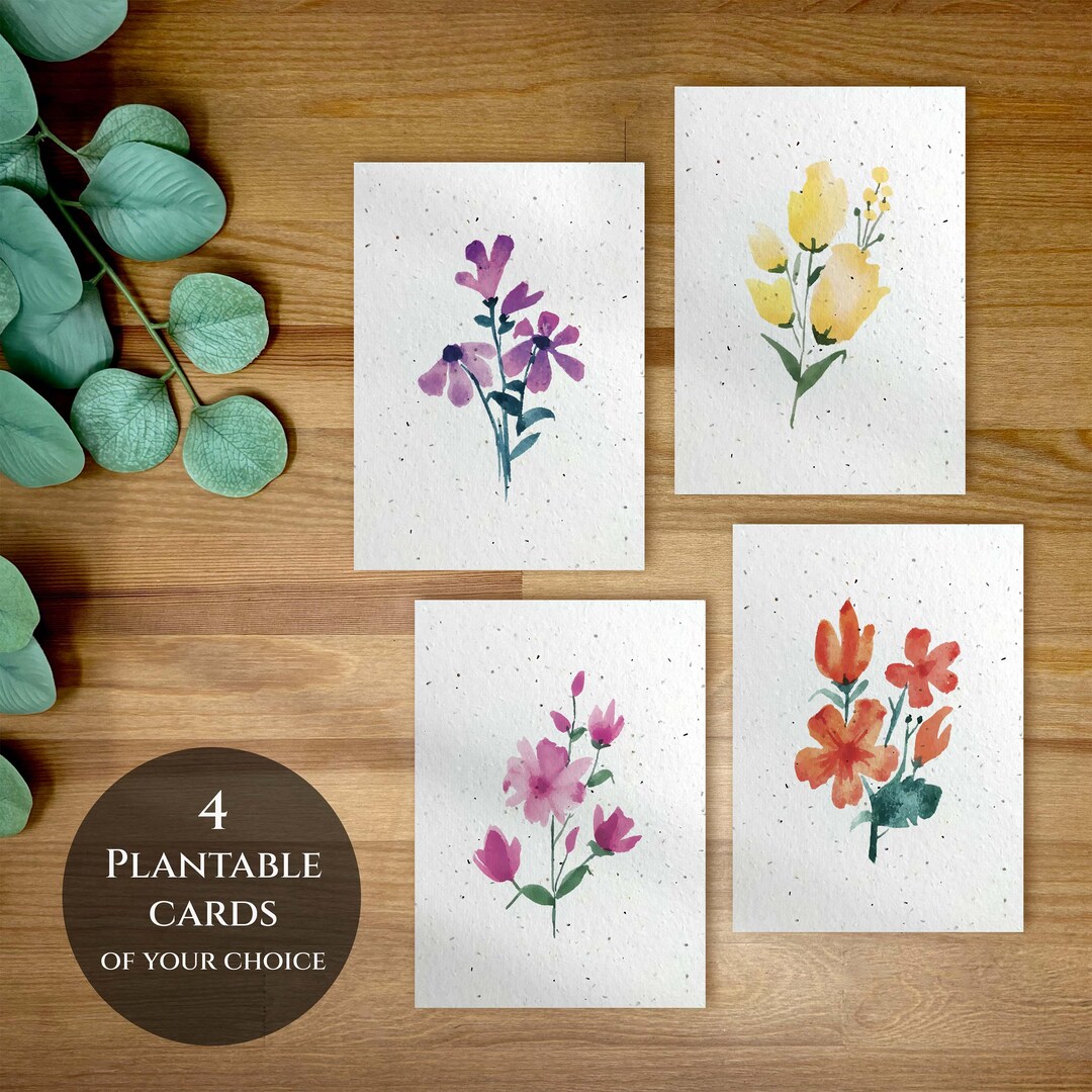 Plantable Seed Cards Planting Cards Seed Paper With Wildfower - Etsy