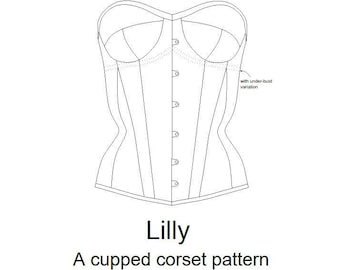 Cupped 'crescent' Corset Pattern Size UK8-26 US 4-22 75 Cup Sizes - Etsy UK