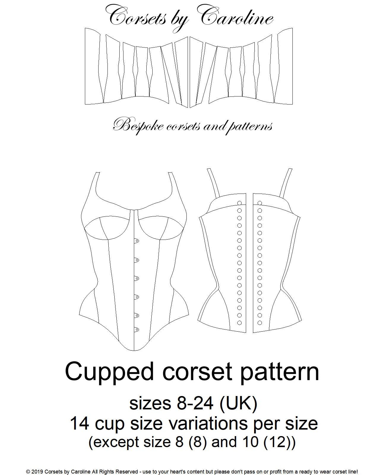 Cupped Corset Pattern! Abi - a Multi-cup Sized Cupped, Strapped, Corset ...