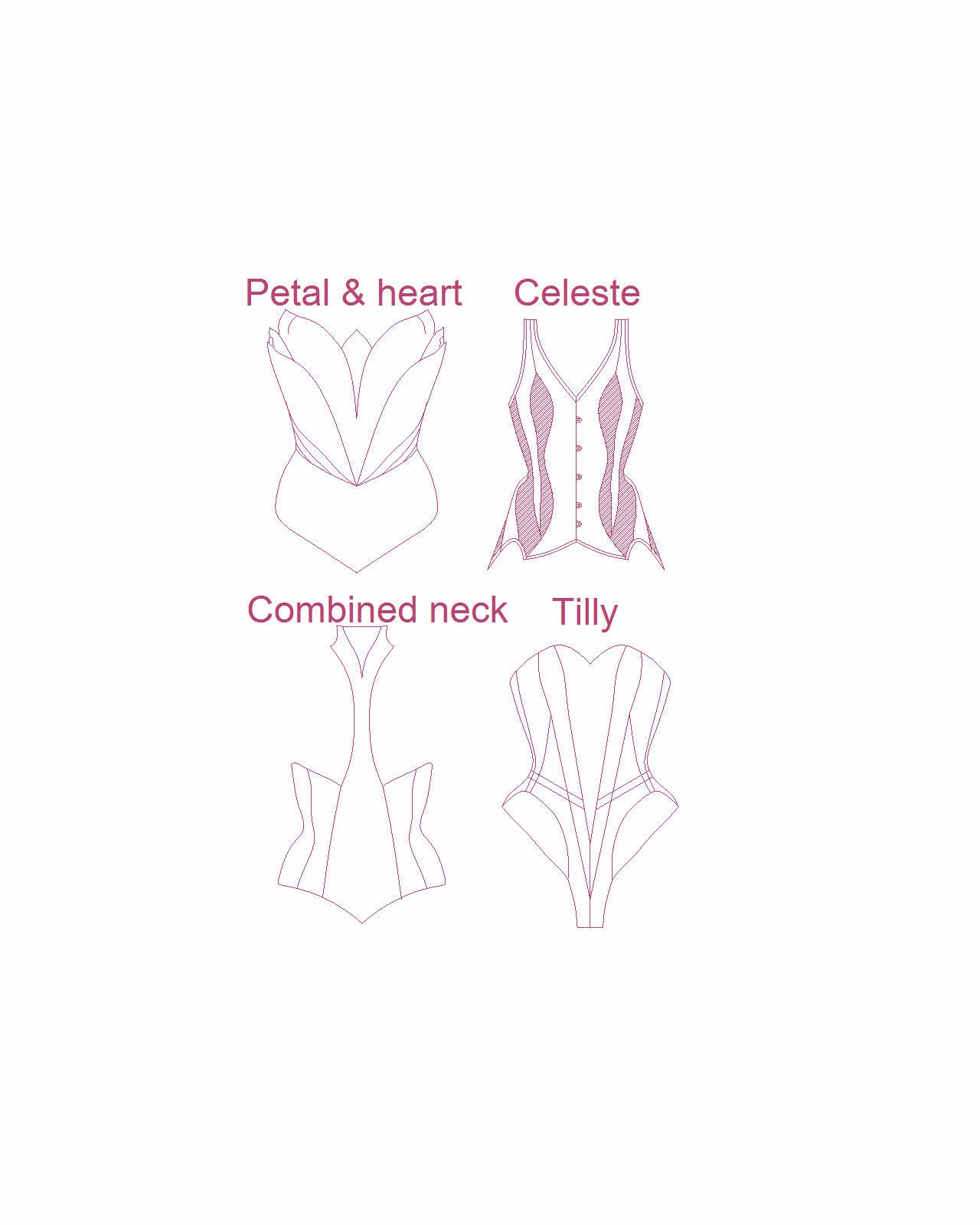 Contemporary Corset Pattern Collection - a Selection of Four Modern ...