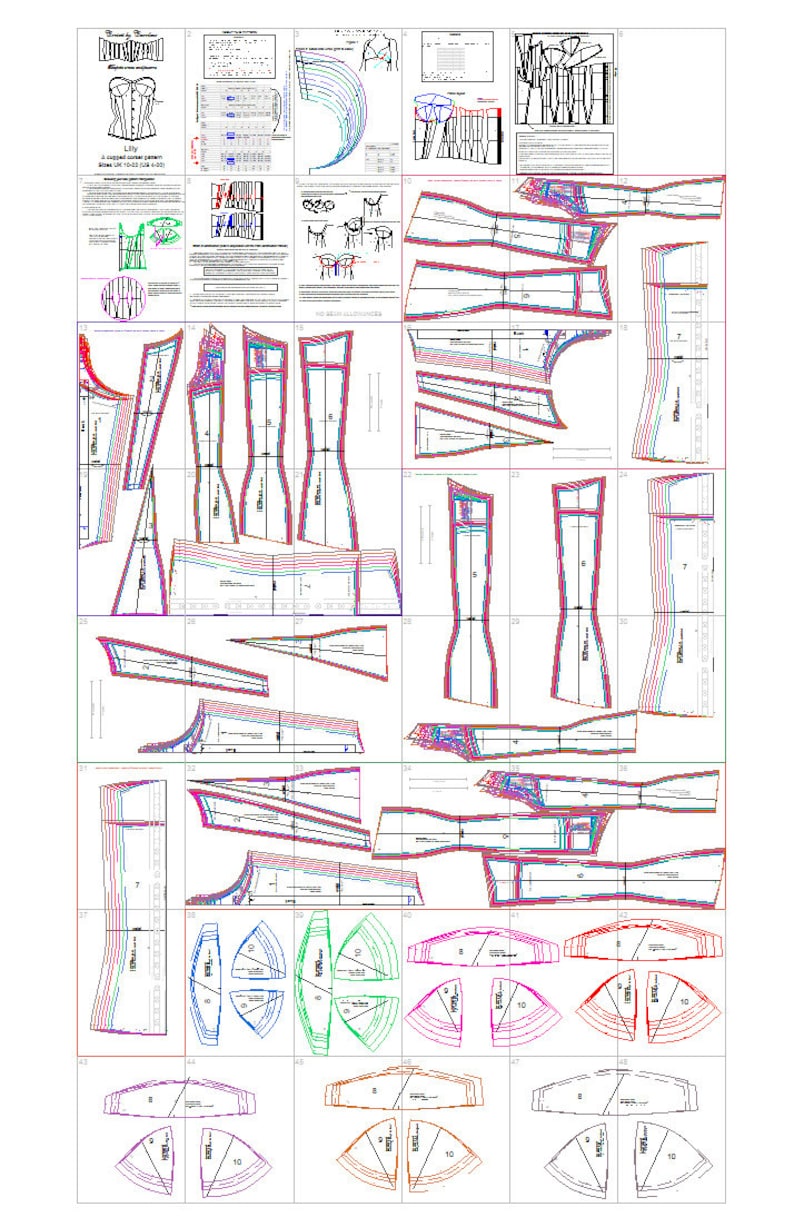 Lilly - a Cupped Corset Pattern With Under-bust Option Size UK8-22/ US ...