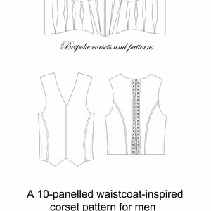 Pack of Three Male Corset Patterns- Cincher, Waistcoat and Corset - Etsy