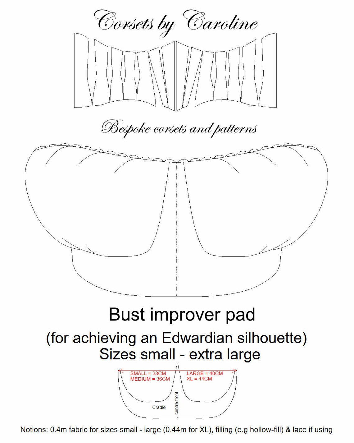 Florence - an Edwardian Corset (1906) and Bust Improver Pad PATTERN - Etsy