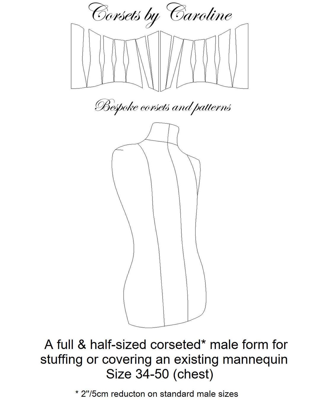 Male Dress Forms - Standard Sized and Corseted (full & Half-sized ...