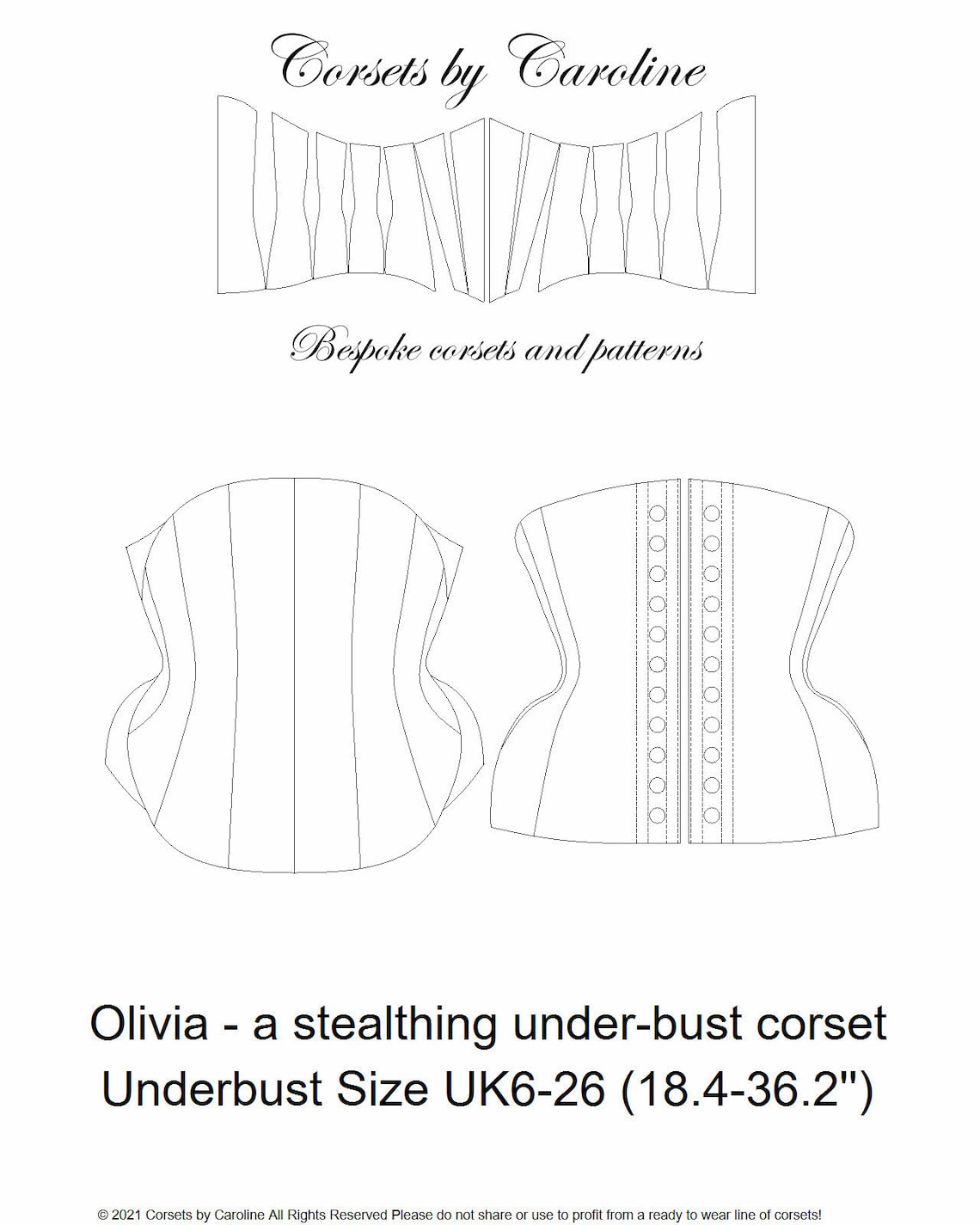 Corset Pattern Olivia a Stealthing Oval Shaped Underbust - Etsy UK
