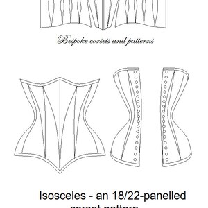 Corset Pattern! Isosceles - an 18 or 22 Panel Under-bust Corset Pattern ...