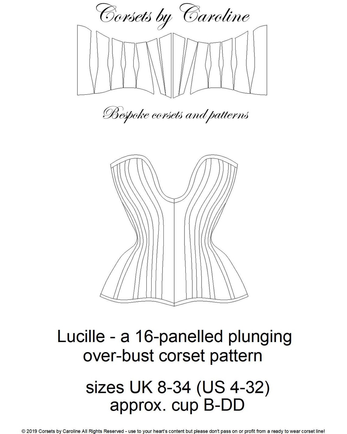 Corset Pattern Lucille a Modern 16 Panel Over-bust - Etsy