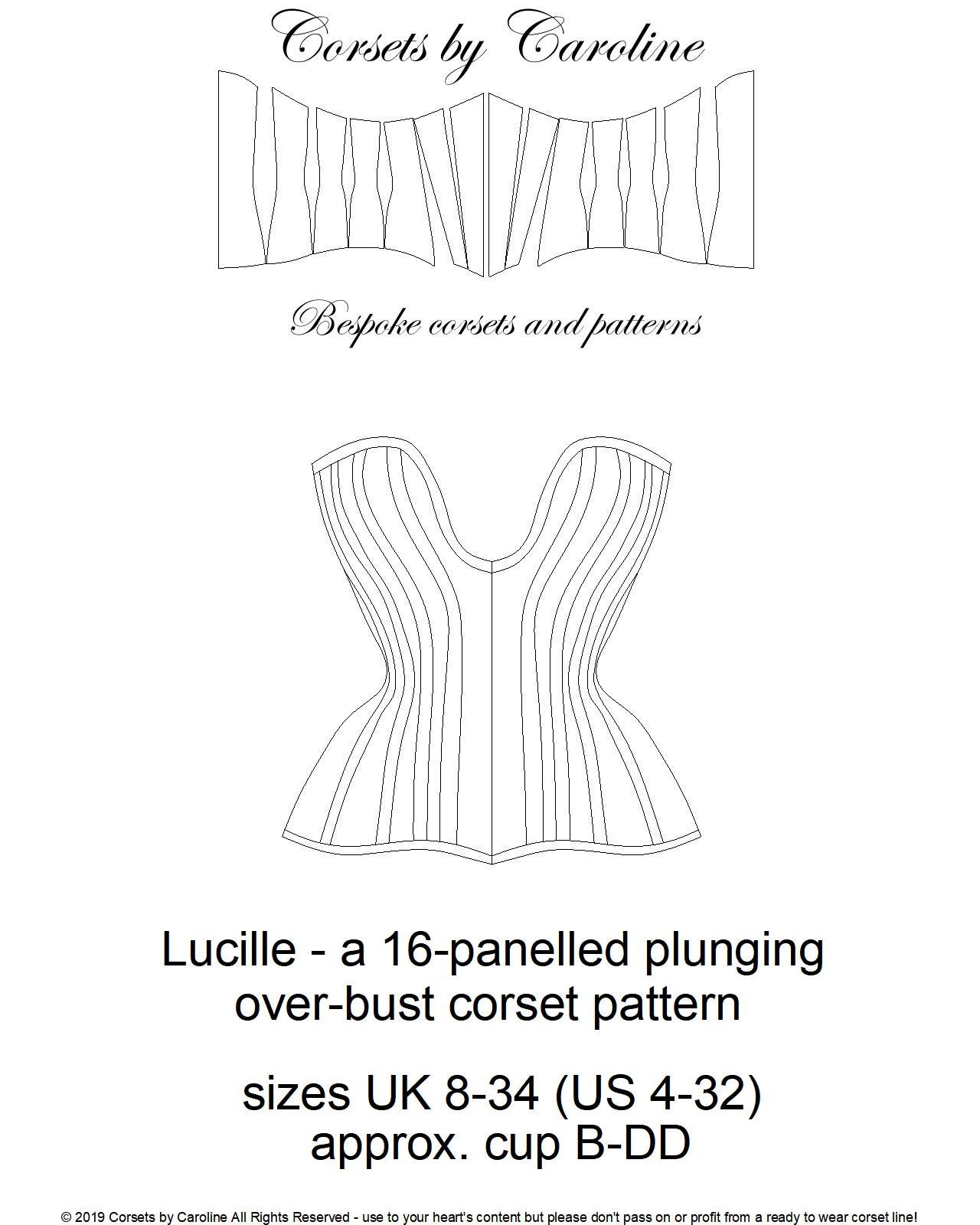 Corset Pattern Lucille a Modern 16 Panel Over-bust - Etsy UK