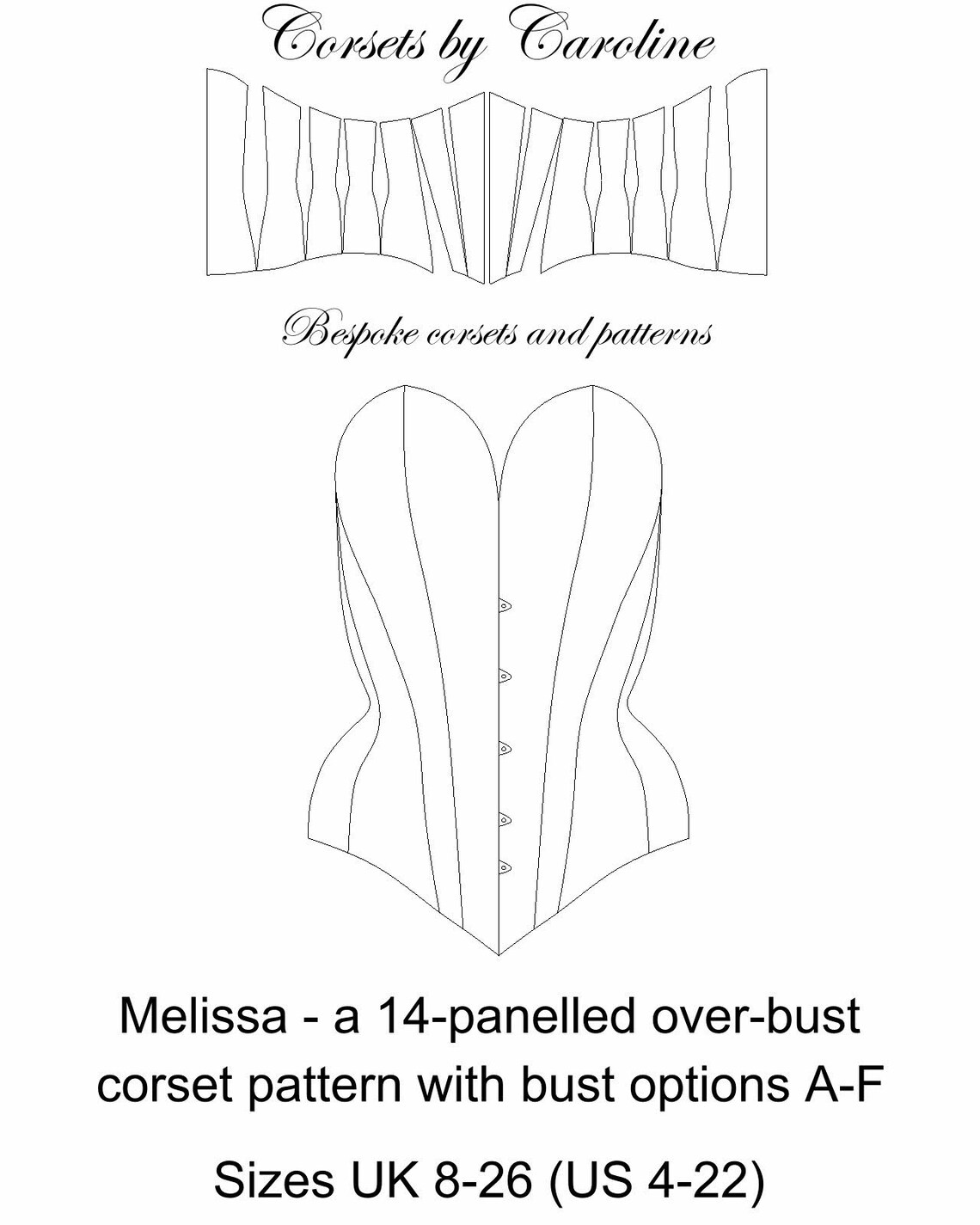 Corset Pattern! Melissa - a Modern, Hourglass, Sweetheart Neckline, 14 ...