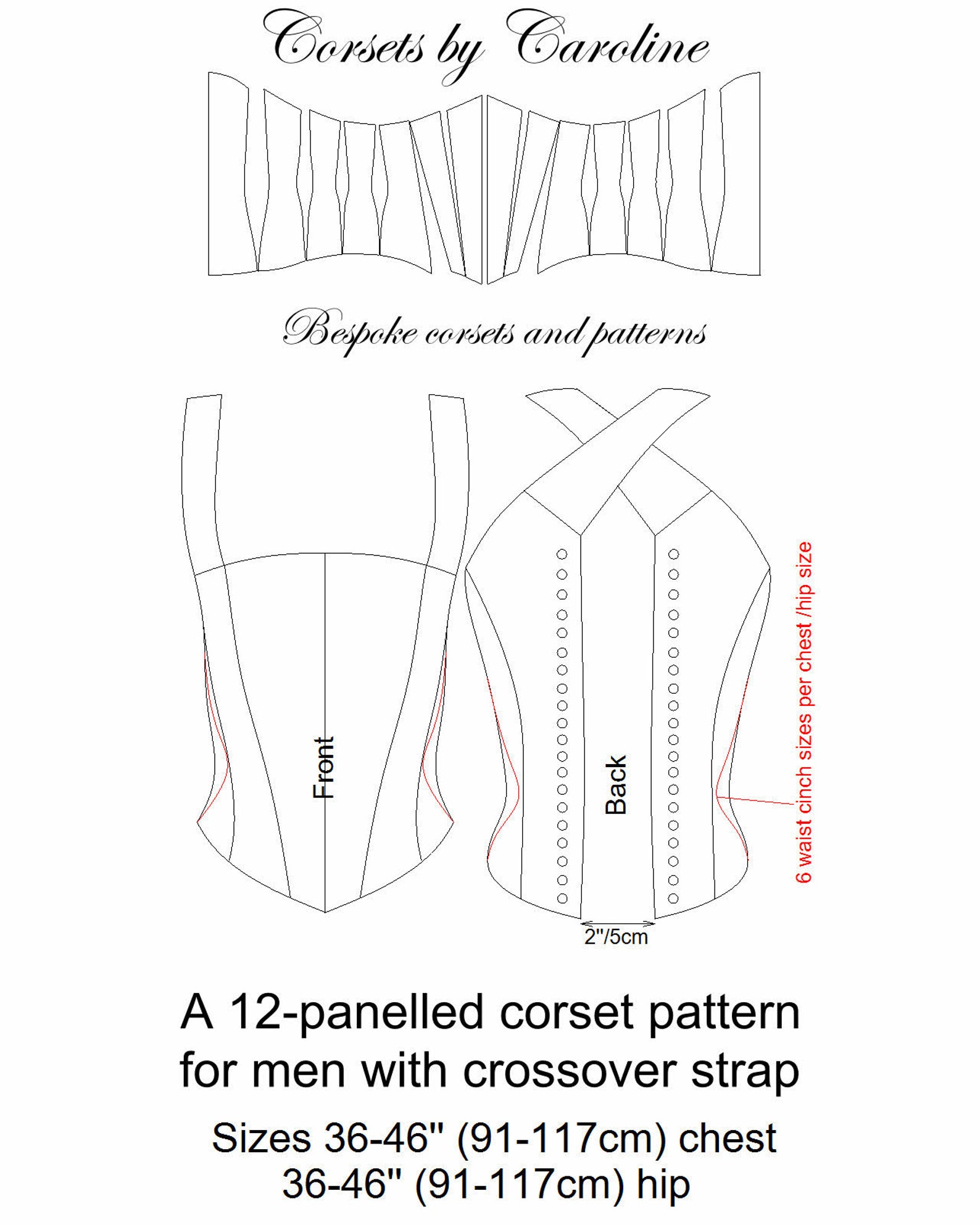 Pack of Three Male Corset Patterns- Cincher, Waistcoat and Corset - Etsy