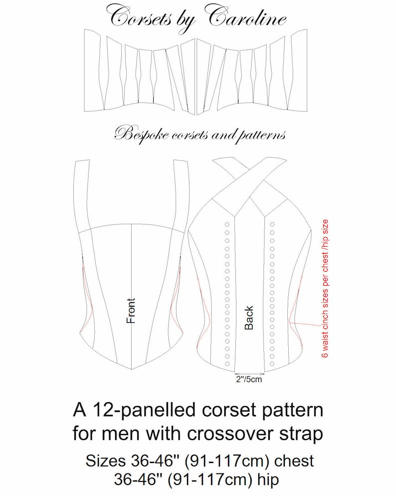 Pack of Three Male Corset Patterns- Cincher, Waistcoat and Corset - Etsy