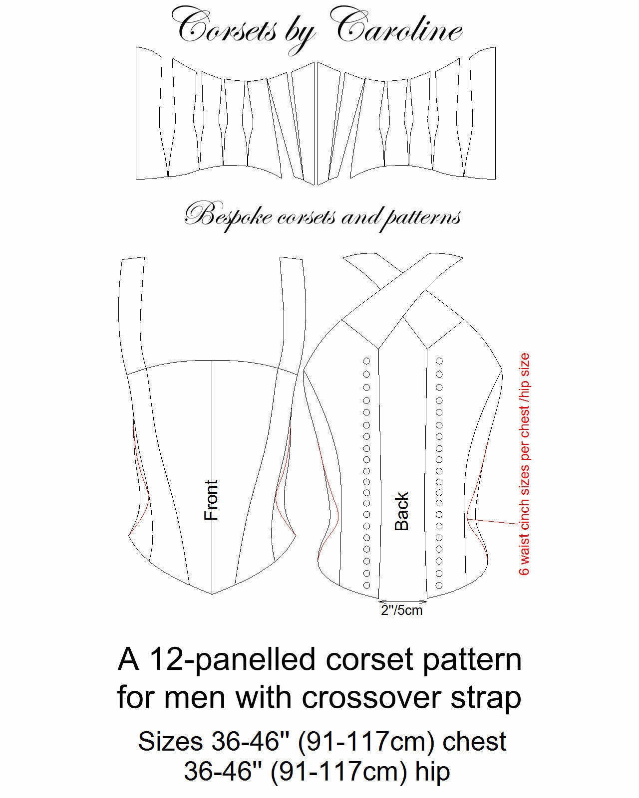Pack of Three Male Corset Patterns- Cincher, Waistcoat and Corset - Etsy