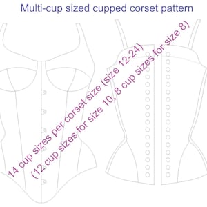 Cupped Corset Pattern! Abi - a Multi-cup Sized Cupped, Strapped, Corset Pattern Sizes UK8 (US4 ...